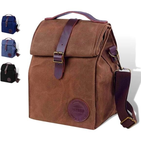 Storage & Organization | Insulated Lunch Bag 1l Sturdy Waxed Canvas ...
